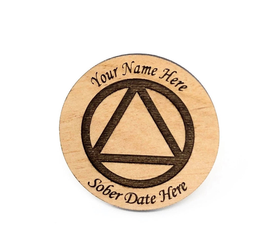 PERSONALIZED Wooden Alcoholics Anonymous Token, Recovery Medallion ...
