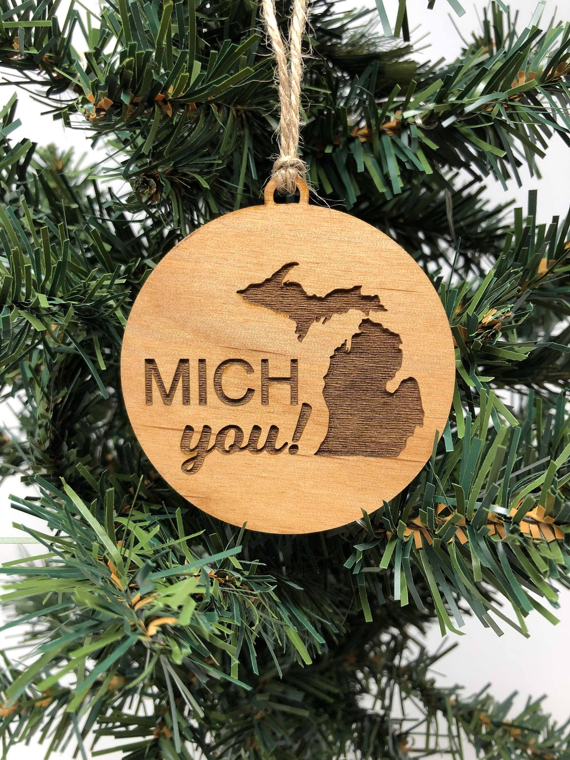 MICH YOU Christmas Ornament Michigan Christmas Ornament | Etsy