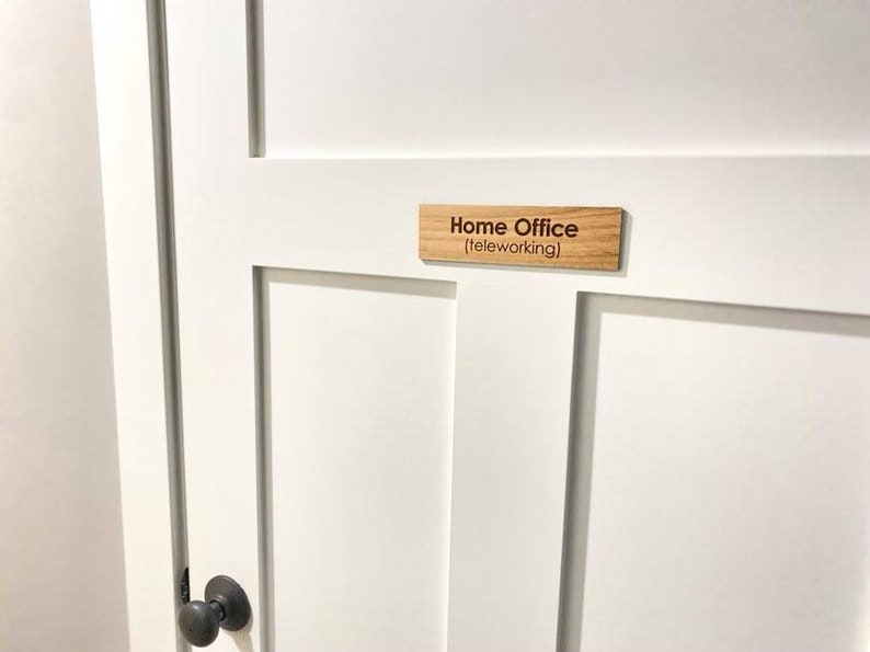 Engraved Alder Wood Home Office Sign - Teleworking Door Sign - Etsy