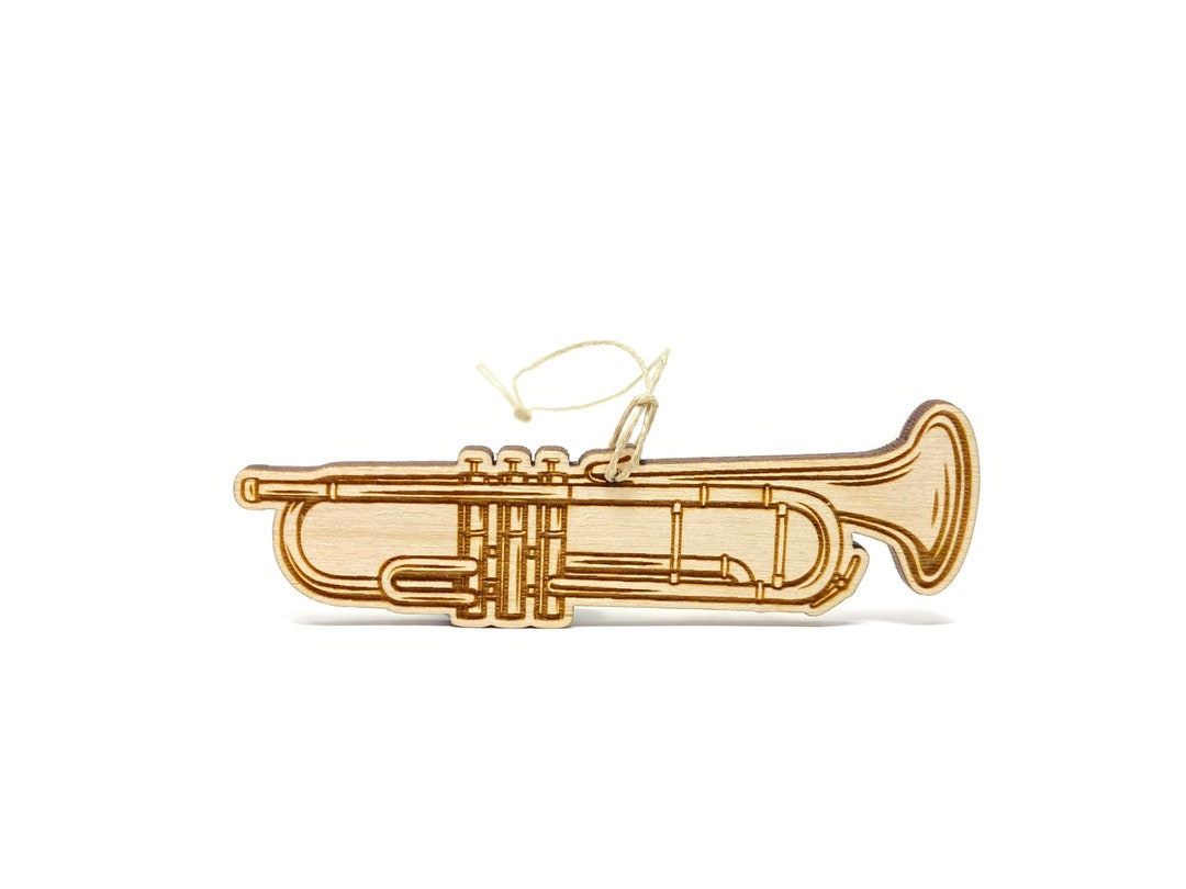 Engraved Birch Wood Trumpet Christmas Ornament: Musician Gift - Etsy