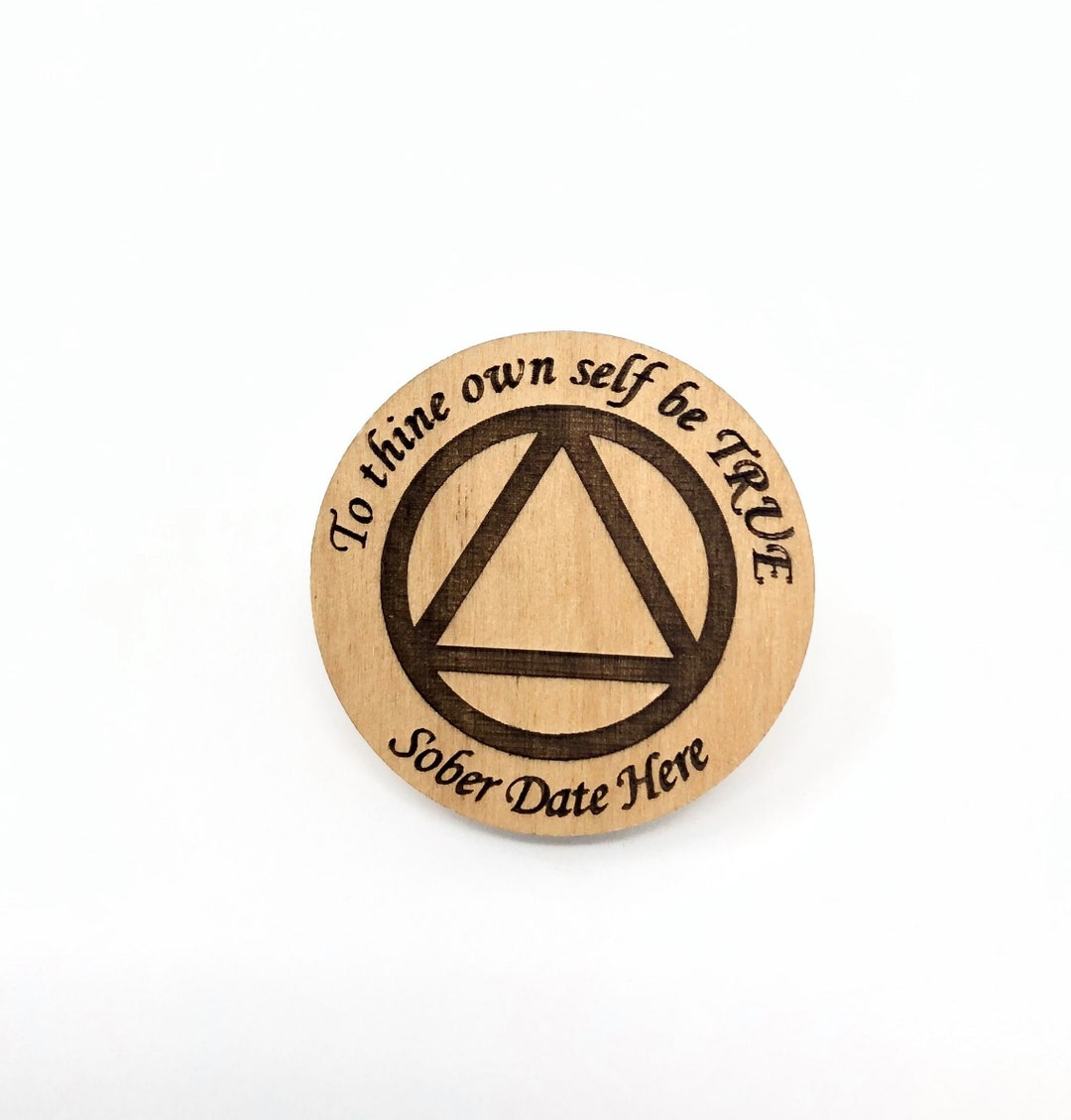 Personalized AA Medallion: Engraved Alder Wood Recovery Gift - Etsy