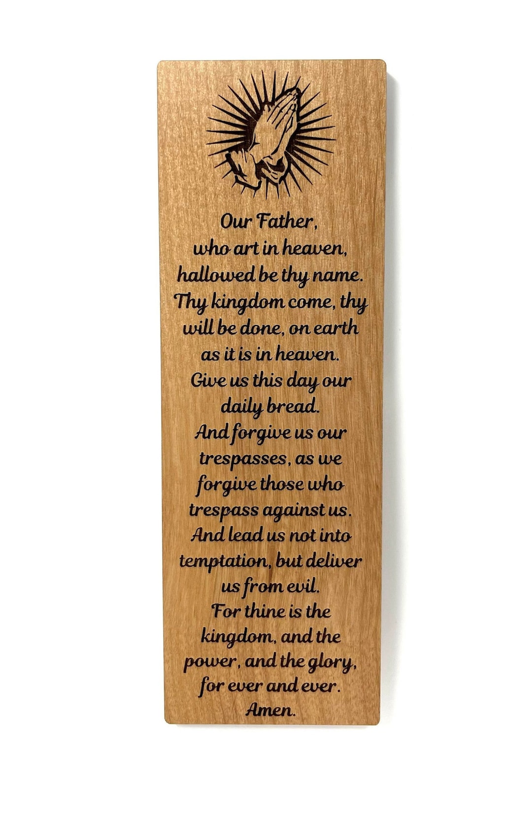 Lord’s Prayer Bookmark - Engraved Wood Christian Art - Etsy