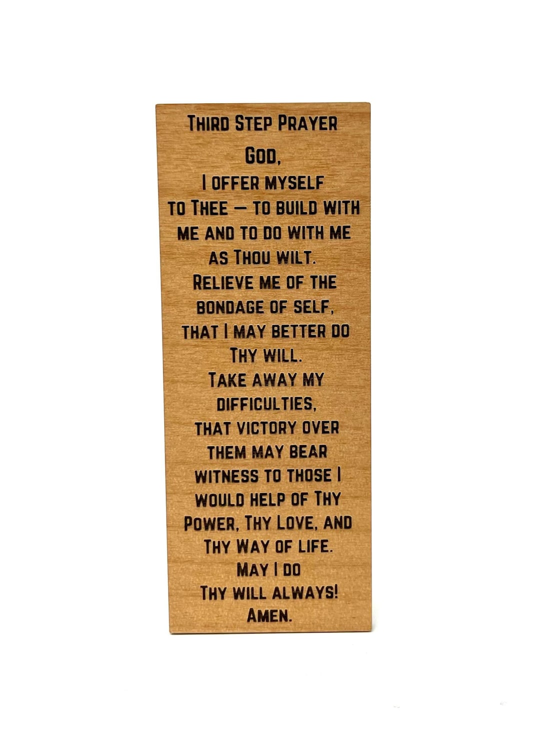 Third Step Prayer Wood Engraved Bookmark: Recovery Gift - Etsy