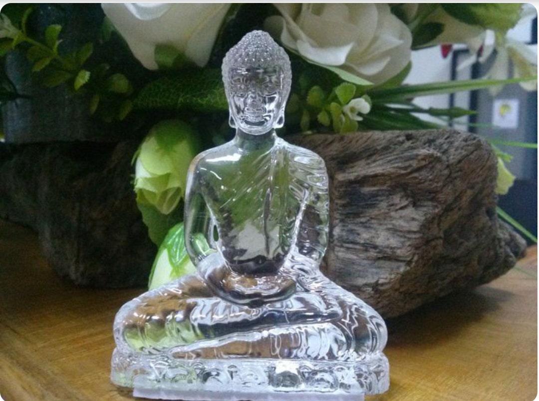 Car Dashboard Clear Buddha Statue Meditating Transparent Figurine ...