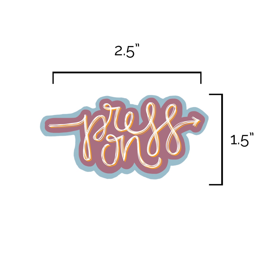 Press on Sticker 2.5x1.5 Vinyl Sticker - Etsy