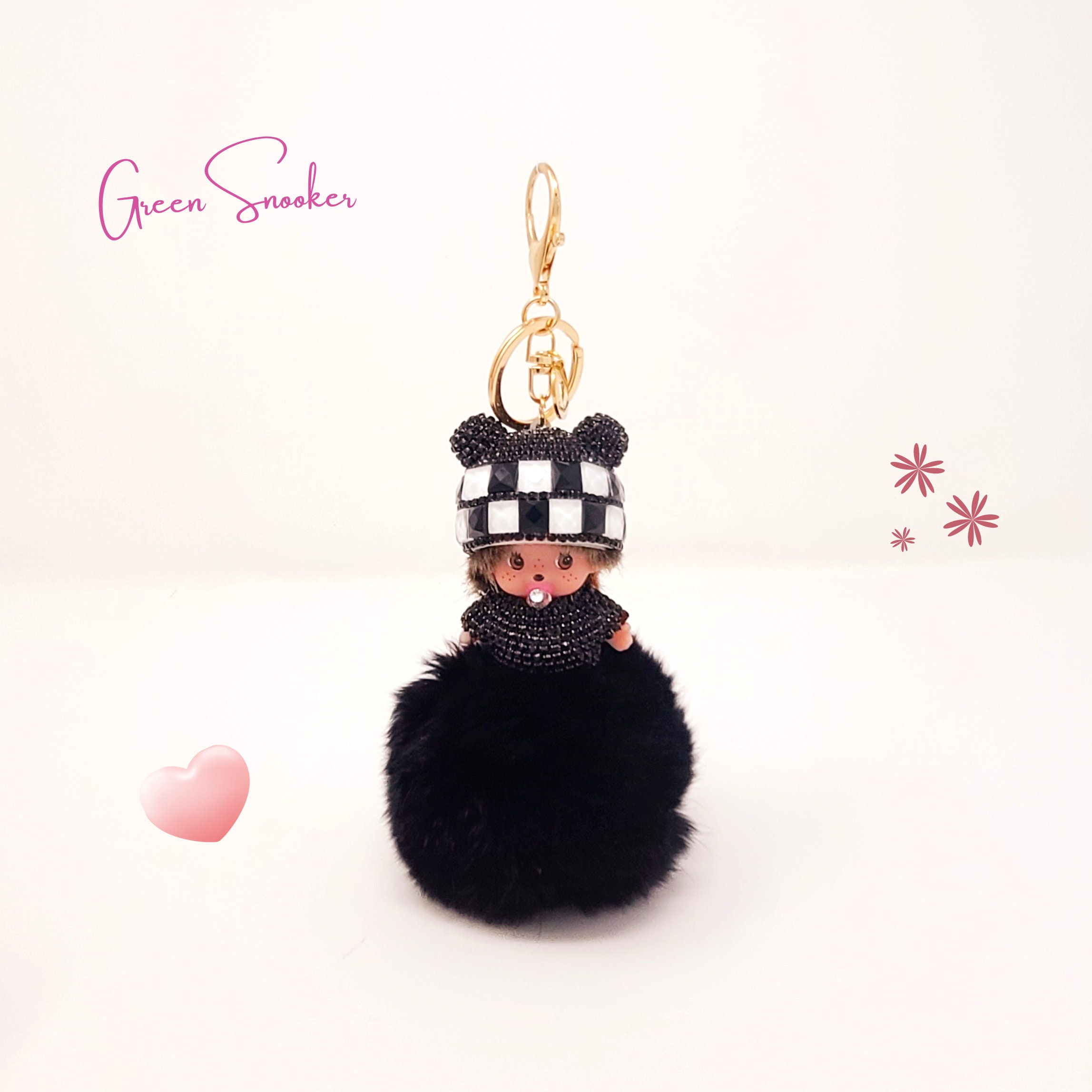 Keychain, Cute Monchichi Rabbit Fur Ball, Bag Pendant - Etsy
