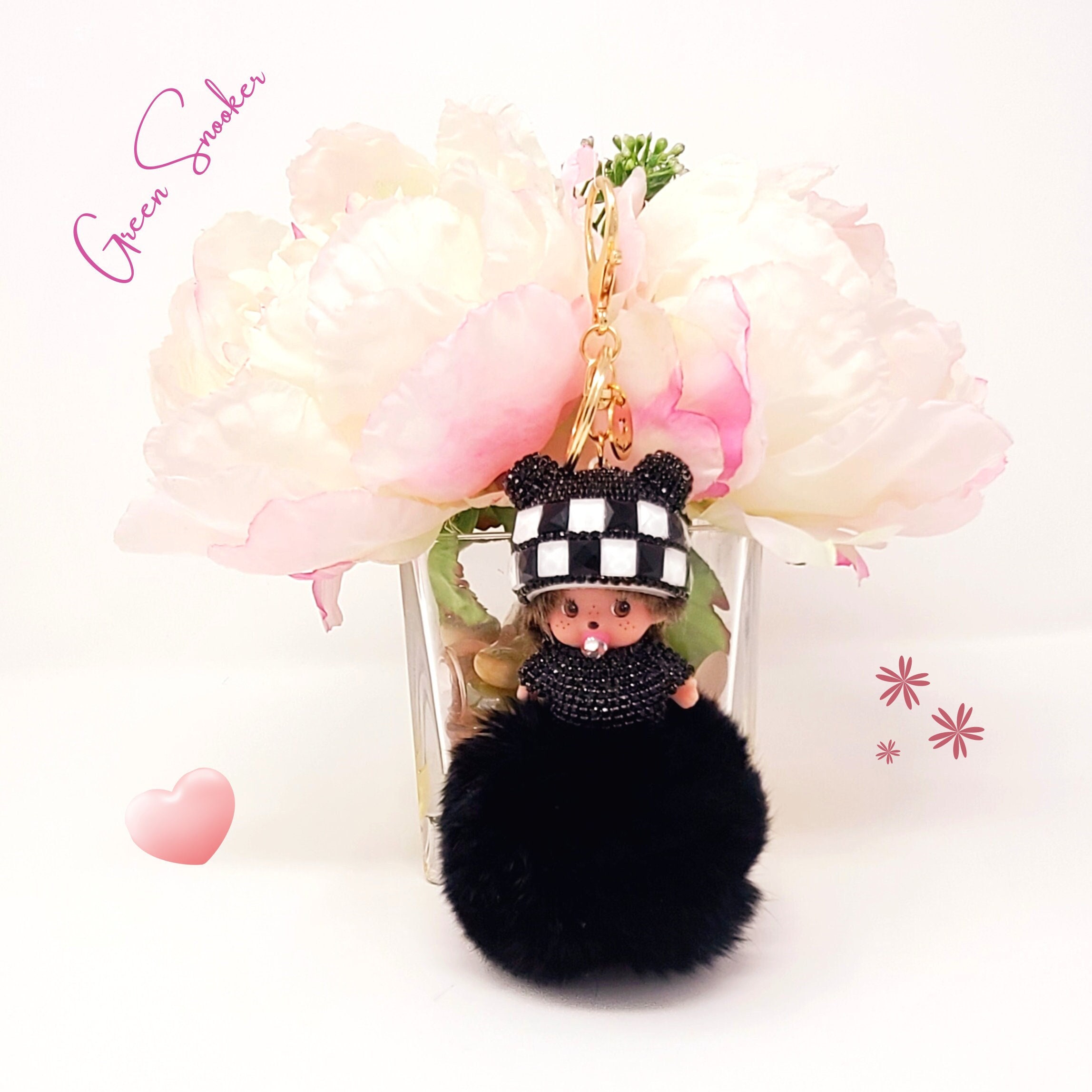 Keychain, Cute Monchichi Rabbit Fur Ball, Bag Pendant - Etsy