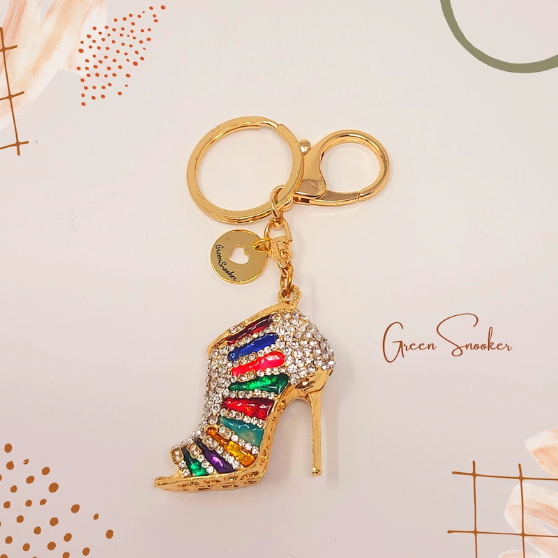Rhinestone Shoe Keychain - Etsy