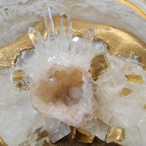 Original Geode Art Painting in Beige & Rose Gold for Modern Luxury ...