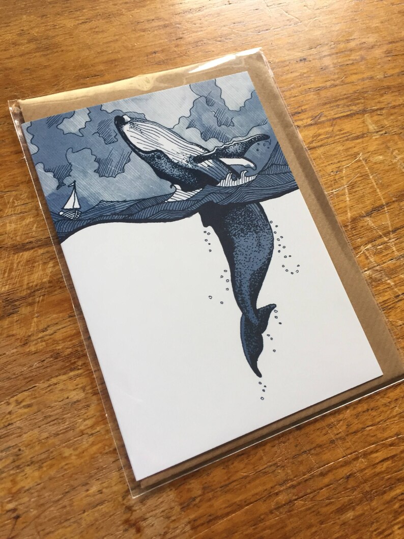 6 X Whale Themed Greetings Cards A6 Greeting Birthday - Etsy