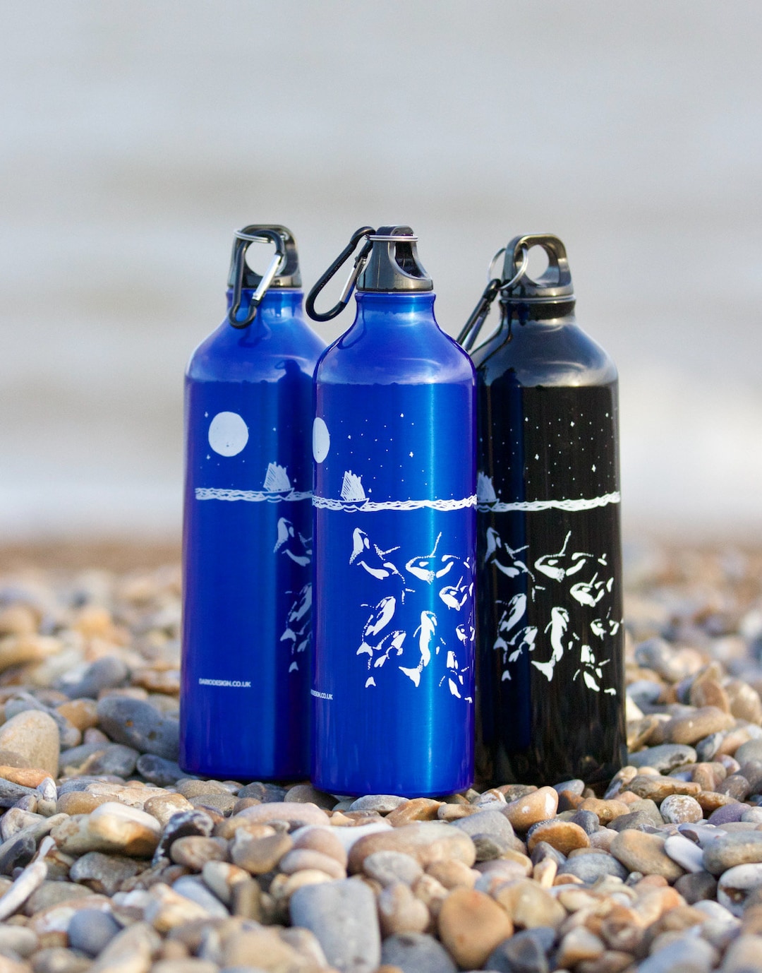 Orca Water Bottle - Aluminium Water Flask With Screen Printed Orca Pod ...