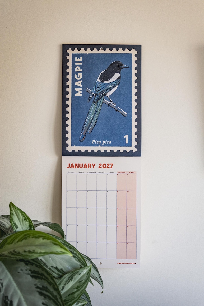 2026 Songbirds Calendar: Retro Stamp-style Bird Illustrations - Etsy