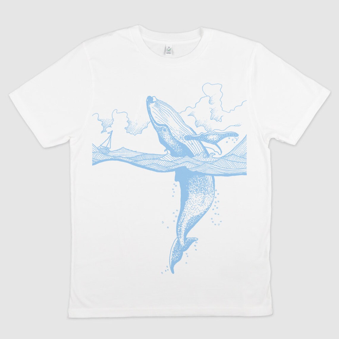 Humpback Whale T-shirt. Cotton Tee Screen Printed Whale - Etsy