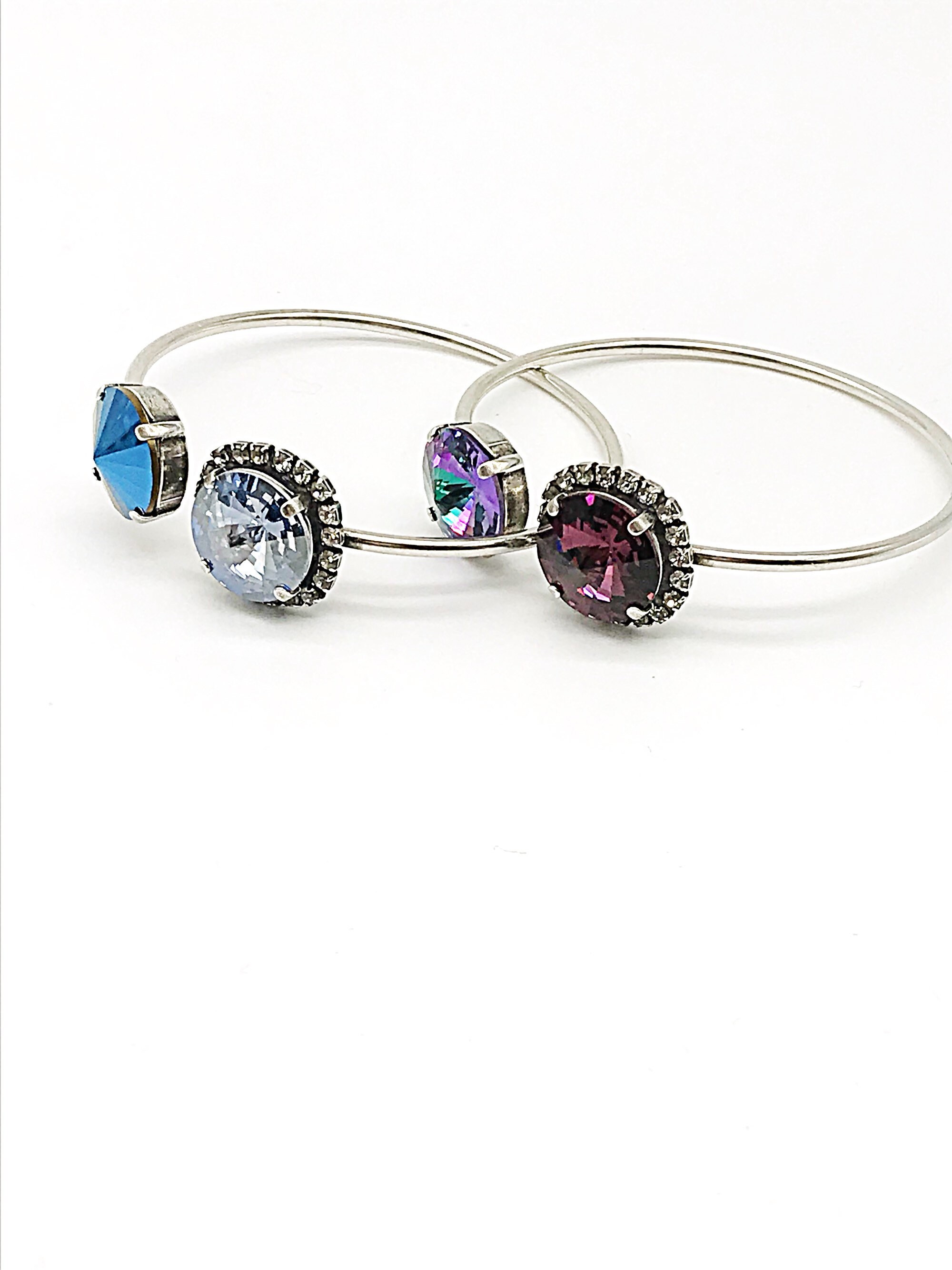 Crystal Bracelet-swarovski Bracelet-open Cuff-everyday Bracelet-silver ...