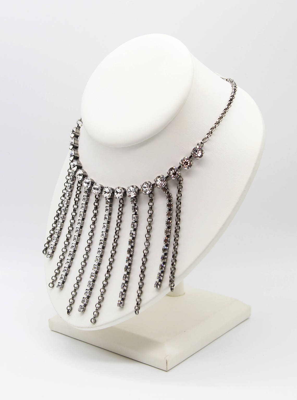 Swarovski Crystal-opera Necklace-women's Cascading Crystal - Etsy