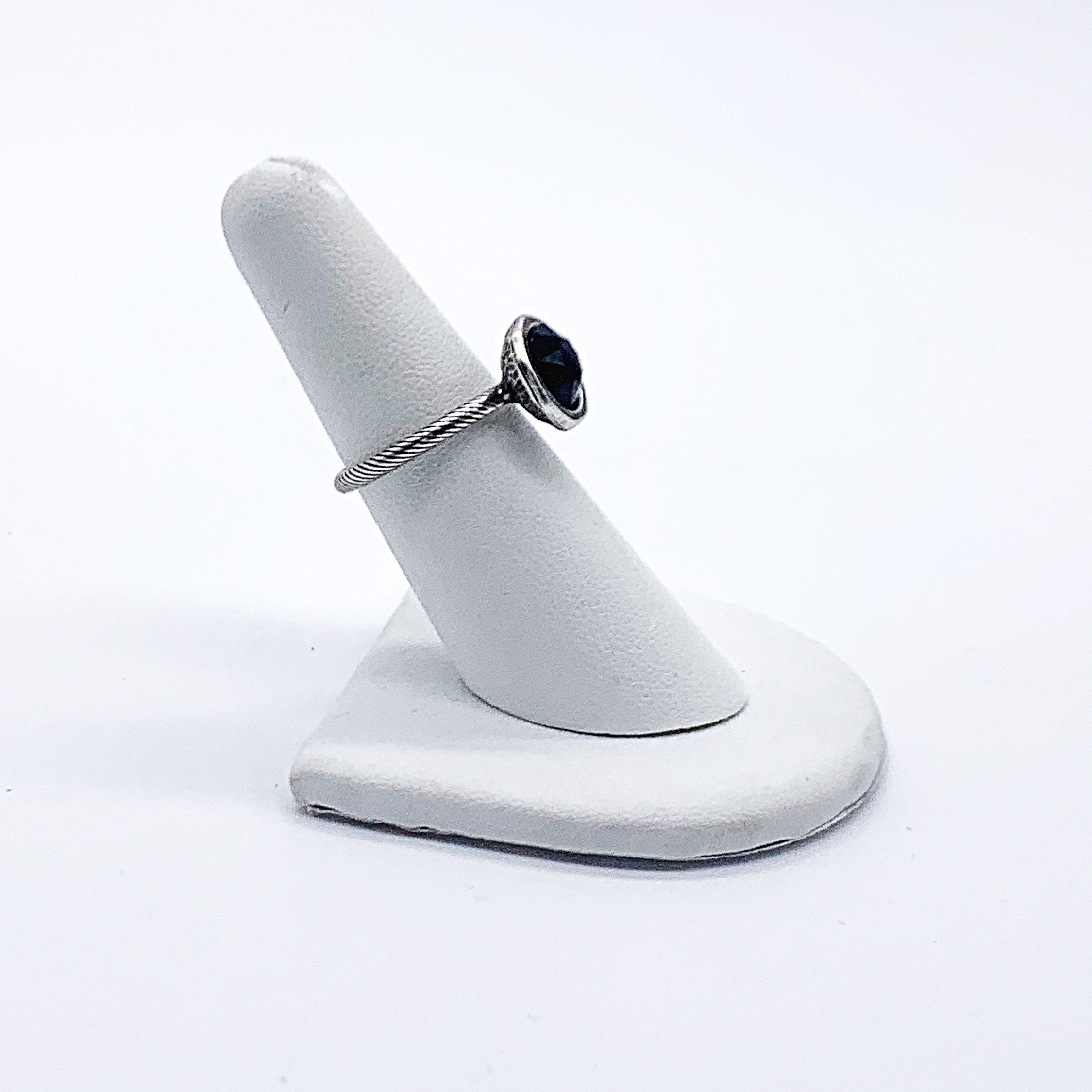 Black Swarovski Crystal Minimalist Cable Rope Ring-stacking - Etsy