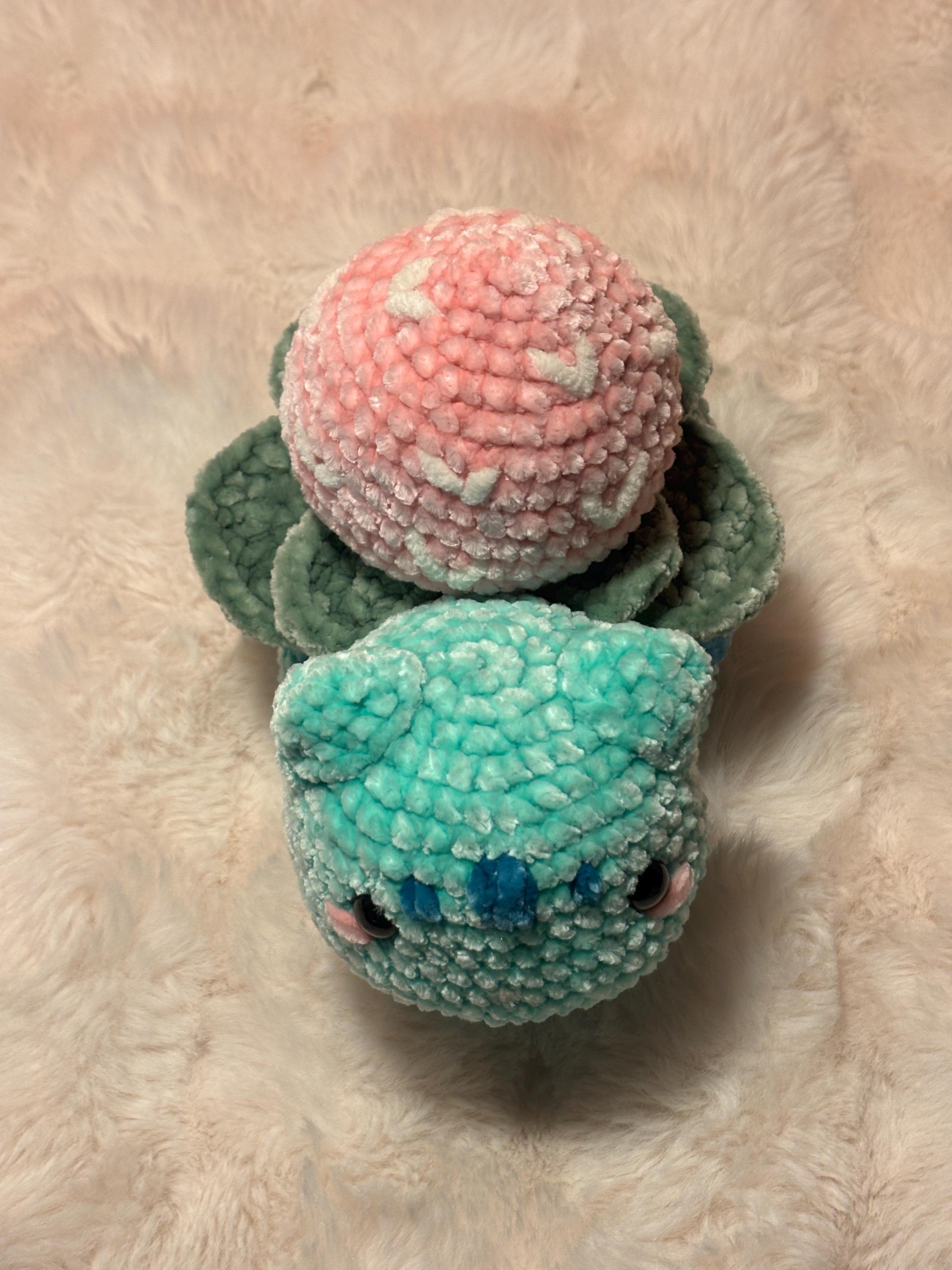 Crochet Strawberry Bulbasaur Plushie - Etsy
