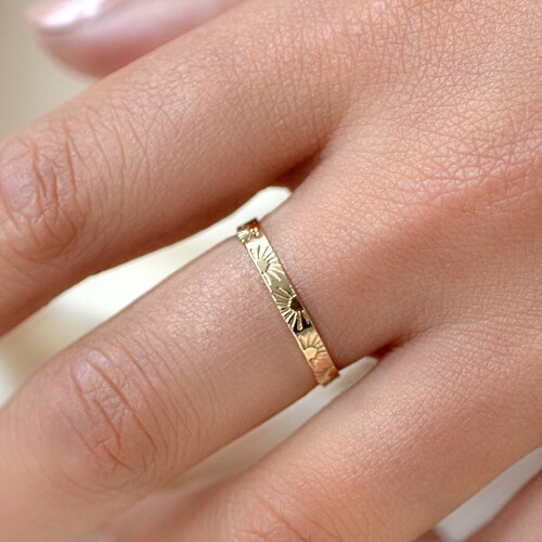 SARAI 14K Gold Fill Sun Ring Gold Sunshine Ring Dainty - Etsy