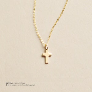 BLESSED Tiny Cross Necklace • Gold Cross Necklace • Cross Necklace ...