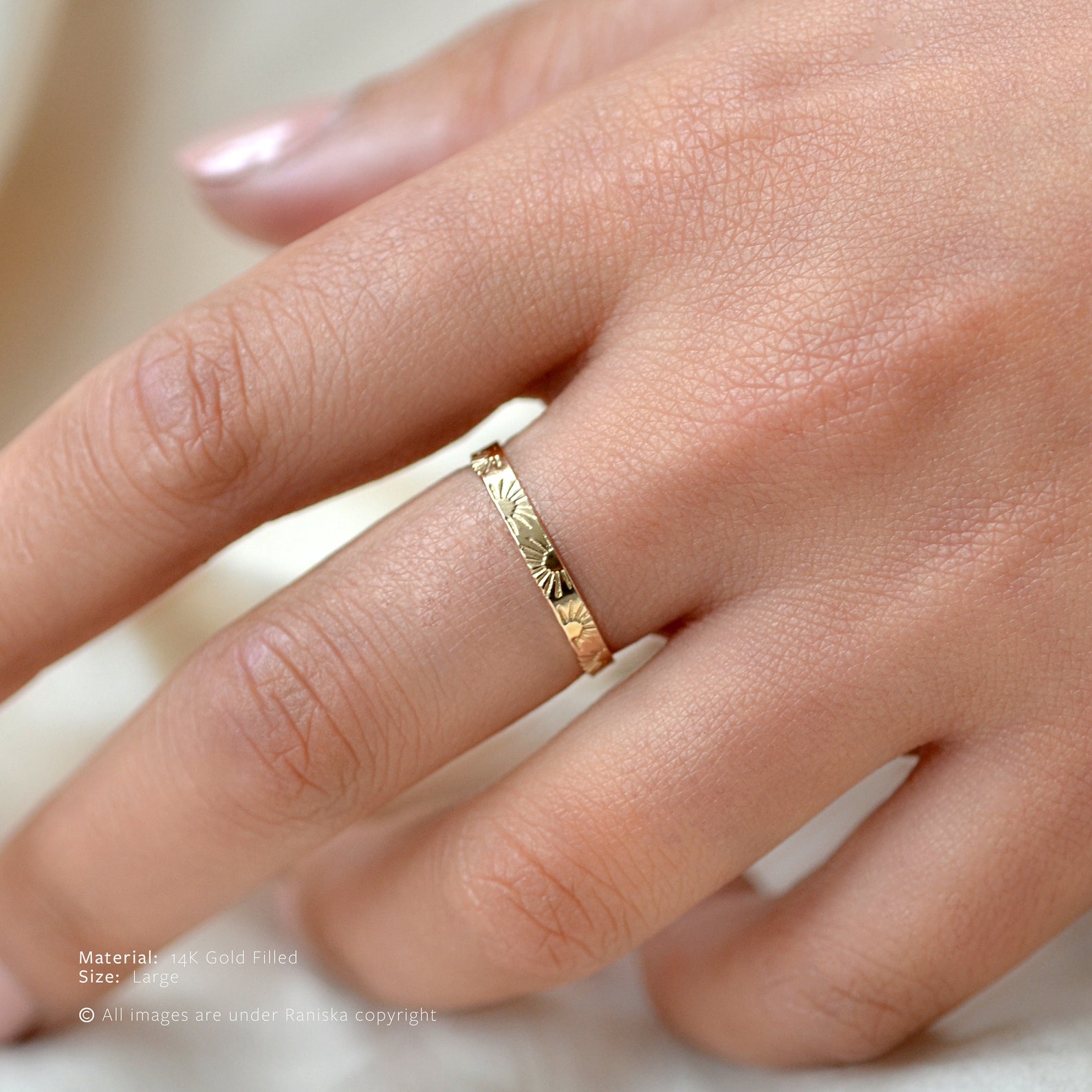 SARAI 14K Gold Fill Sun Ring Gold Sunshine Ring Dainty - Etsy UK