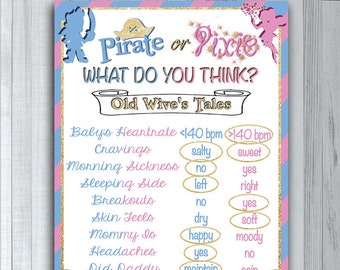 Gender reveal chart | Etsy