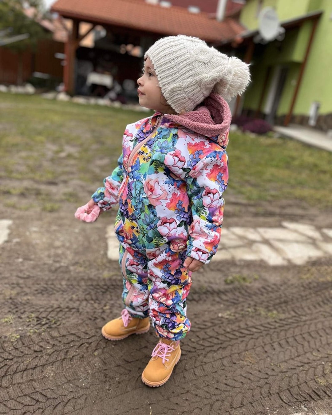 Flower Softshell Baby Toddler Overall, Kids Softshell Suit, Rainsuit ...