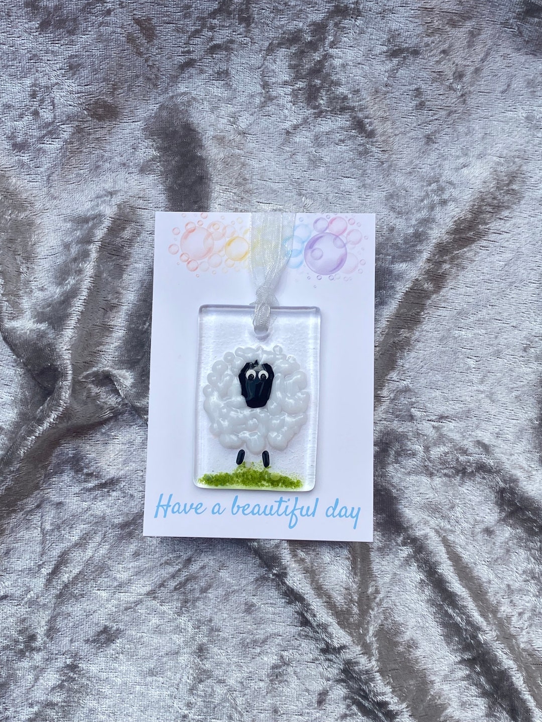 Sheep Fused Glass Lamb Sun Catcher/ Easter Spring / Mothers Day ...
