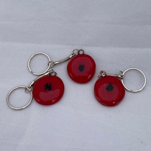 Poppy Fused Glass Keyring / Bag Charm / Glass Poppy Gift / Remembrance ...