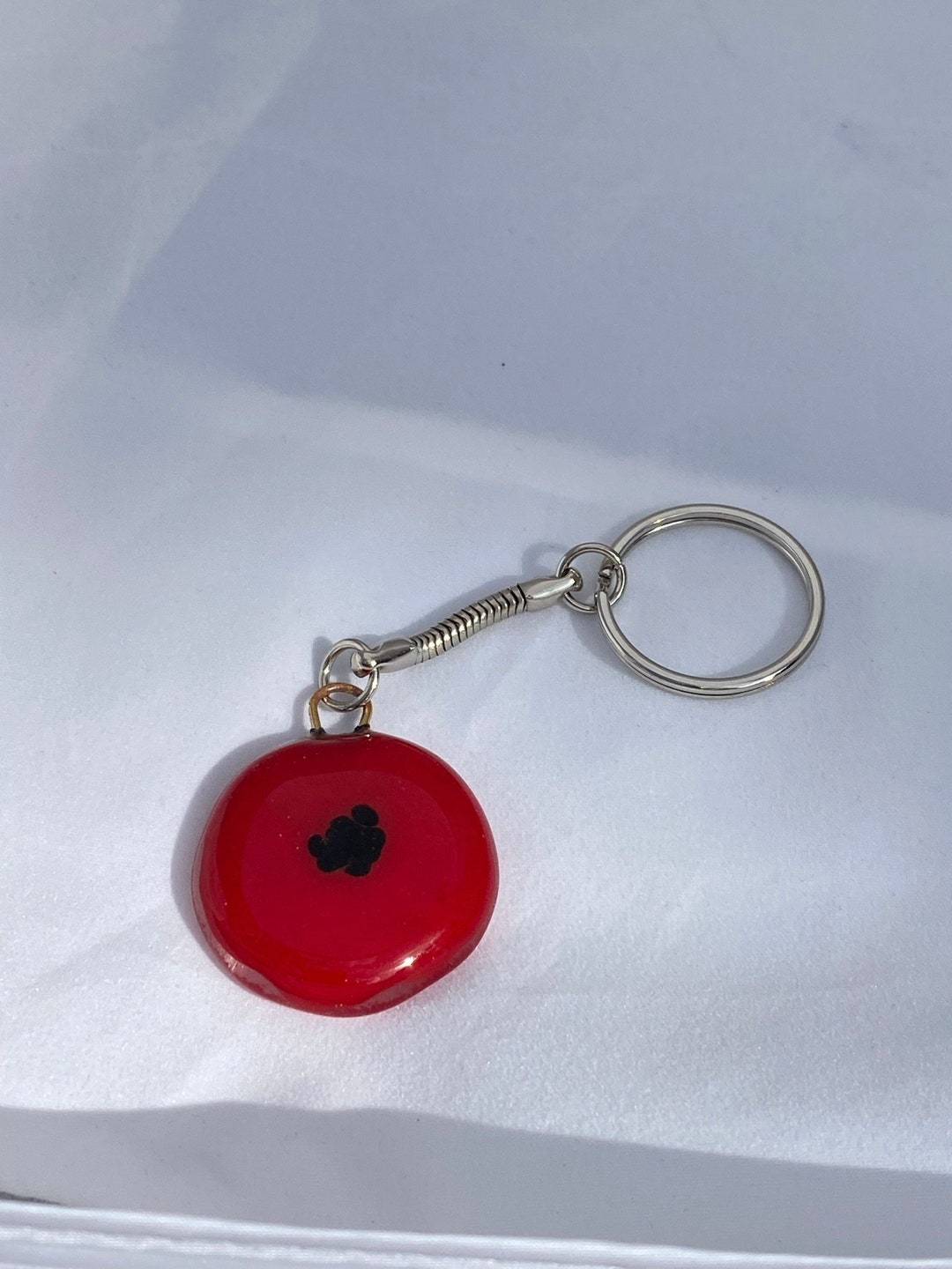 Poppy Fused Glass Keyring / Bag Charm / Glass Poppy Gift / Remembrance ...