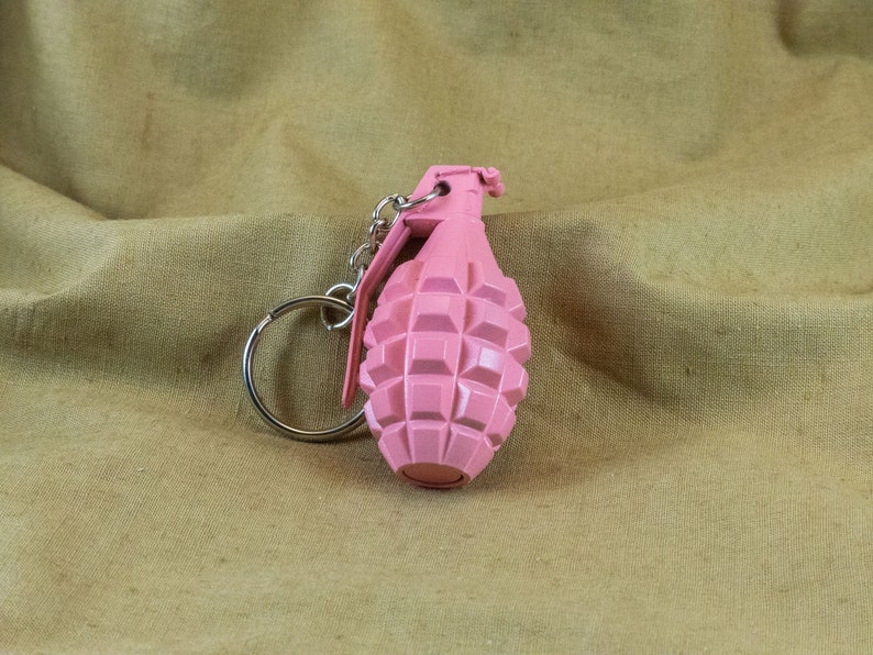 Hand Painted Grenade Keychain: Creepycute Kawaii Charm - Etsy