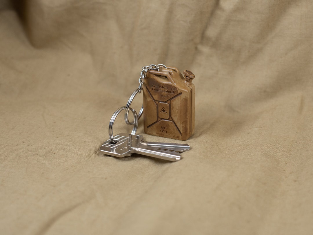 Fuel Can Keychain - WWII German Jerry Can, Gas Keyring, Petroleum Model ...