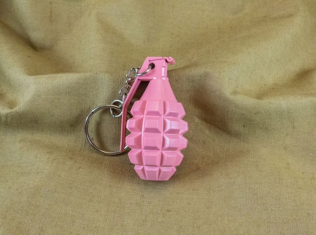 Hand Painted Grenade Keychain: Creepycute Kawaii Charm - Etsy