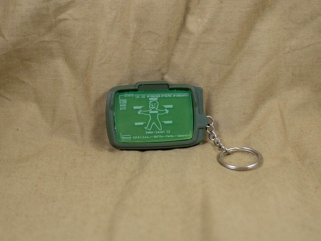 Fallout Stat Screen Keychain, Custom Keyring, Boy Mark IV 4, Pip 3000 ...