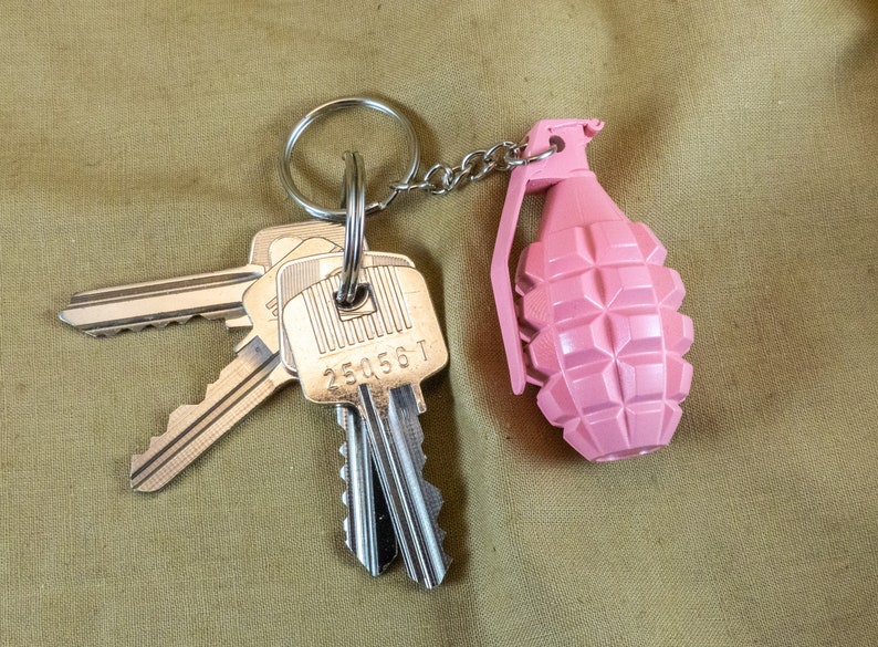 Hand Painted Grenade Keychain: Creepycute Kawaii Charm - Etsy