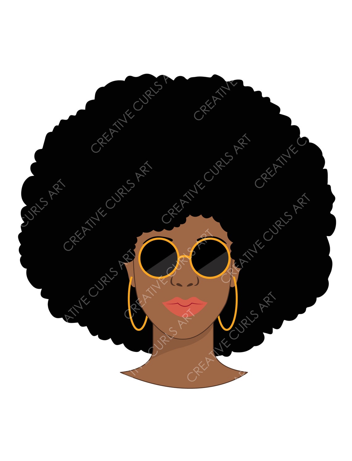 Afro Woman Art, Black Woman, Afro SVG, African American Woman, Black ...