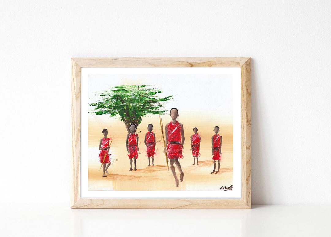 Maasai, Maasai Art, Maasai Art Print, Maasai Painting, African Print ...