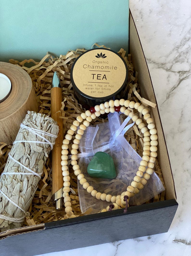 Meditation Gift Box | Self Care Hamper With Journal, Tea & Sage - Etsy