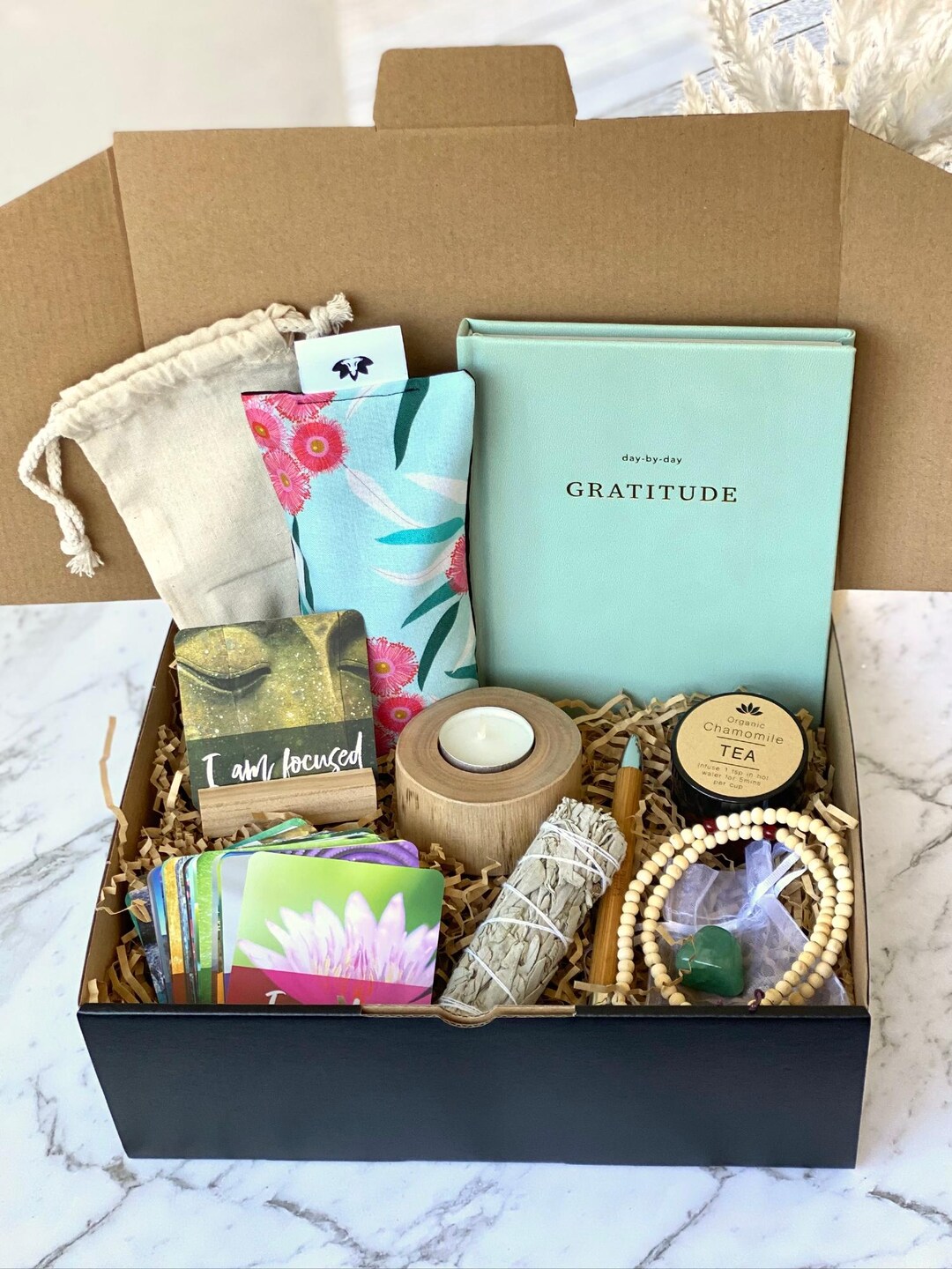 Meditation Gift Box | Self Care Hamper With Journal, Tea & Sage - Etsy ...