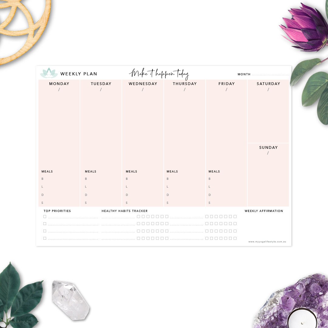 Desktop Weekly Planner Notepad 210x297mm A4 50 Undated Tear-off Pages ...