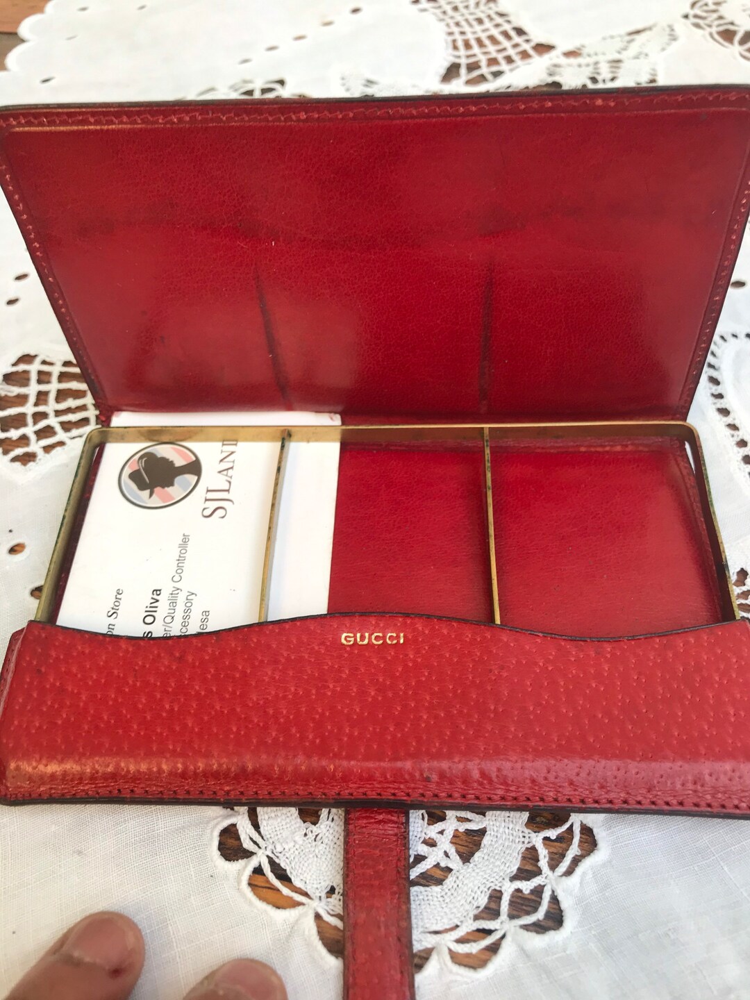 Gucci BUSINESS CARD HOLDER| Rare Gucci Business Card Holder | Leather ...