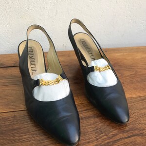 LEATHER SLINGBACK SHOES Fashion Vintage Slingback Luxury Vintage Shoes ...