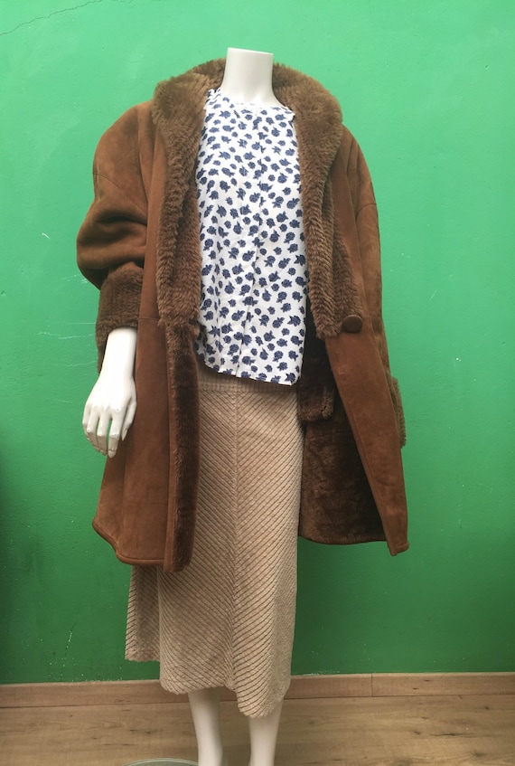 FENDI LEATHER COAT |sherling Brown Leather Fendi | Vintage FENDI LEATHER COAT |sherling Brown Leather Fendi | Vintage