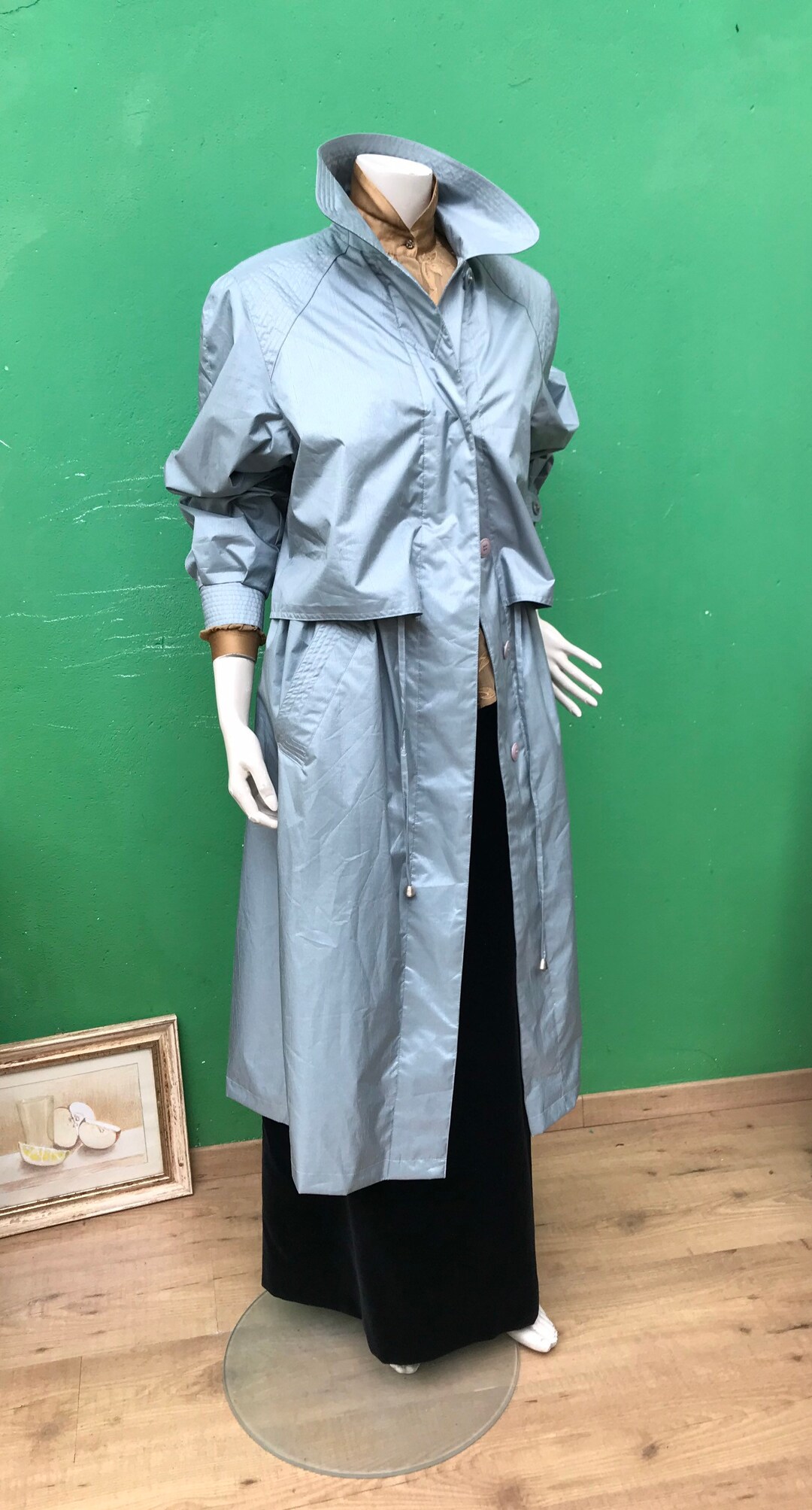 FASHION TECHNICAL TRENCH Vintage Fashion Trench light Blue Vintage ...