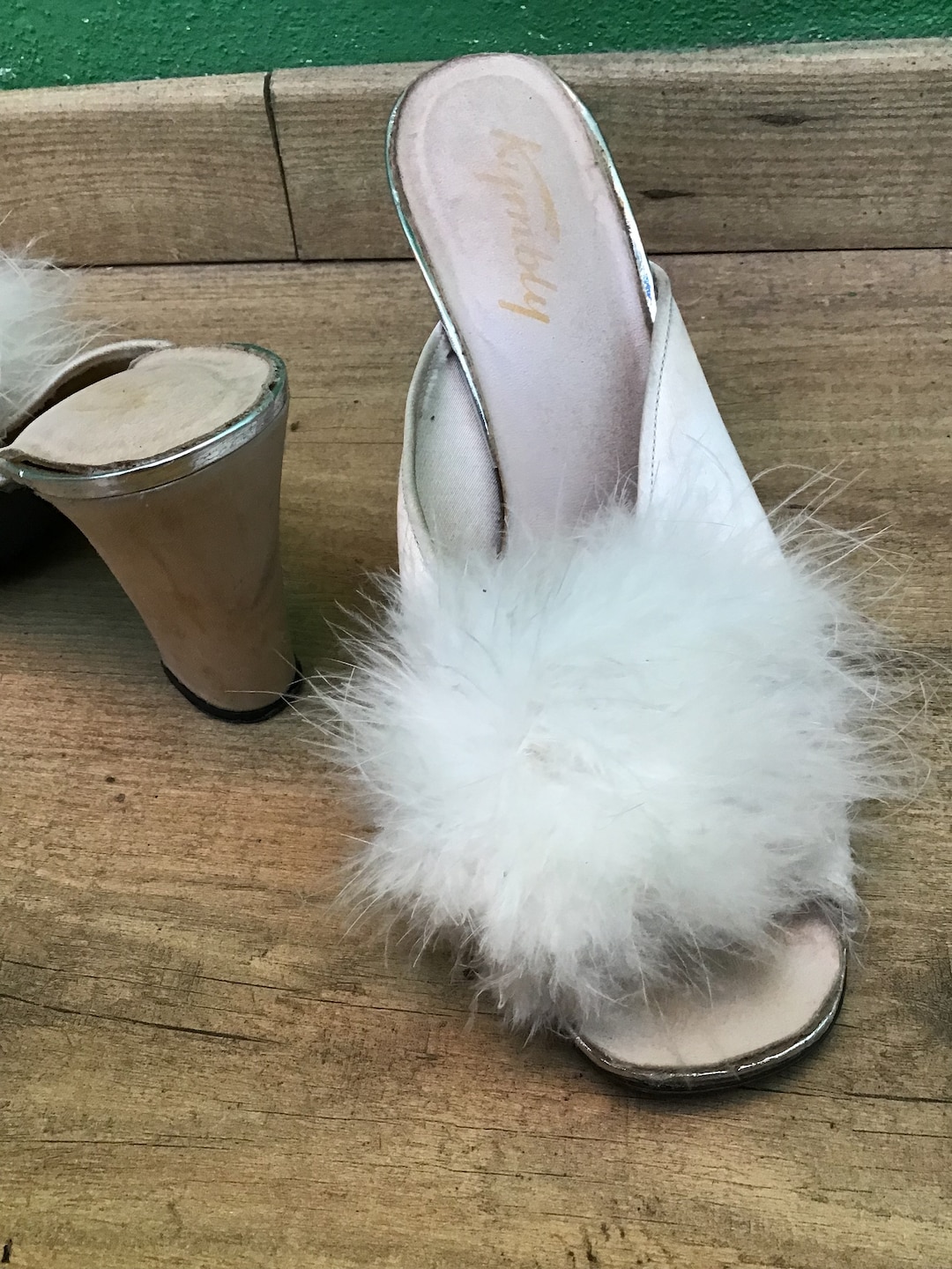 VINTAGE SEXY SABOT Bride Ivory Silk Mule Vintage Handmade Sabot Bridal ...