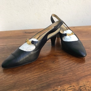 LEATHER SLINGBACK SHOES Fashion Vintage Slingback Luxury Vintage Shoes ...