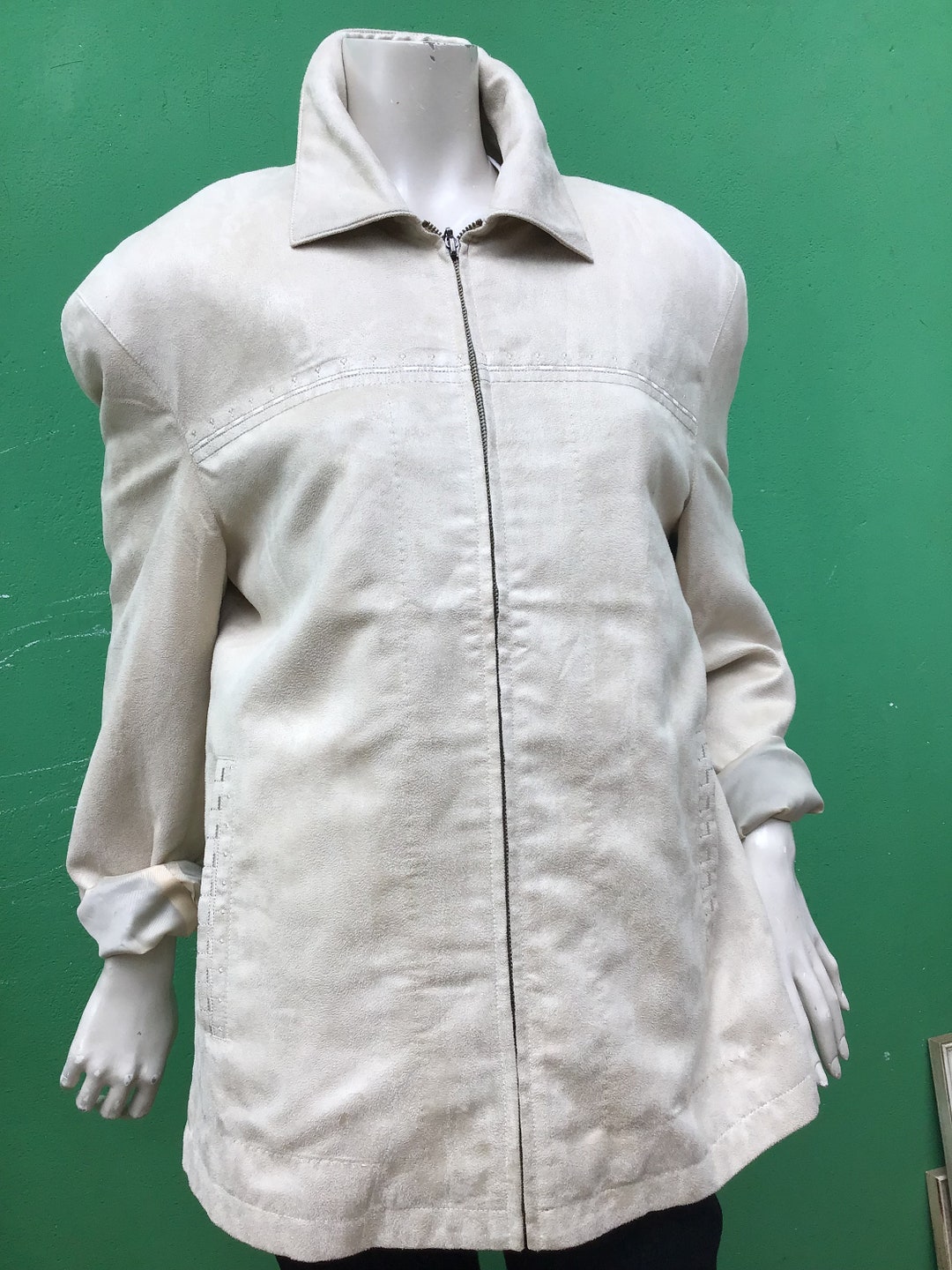 A/1 GIANNI VERSACE JACKET Versace Beige Leather Jacket Vintage Leather ...