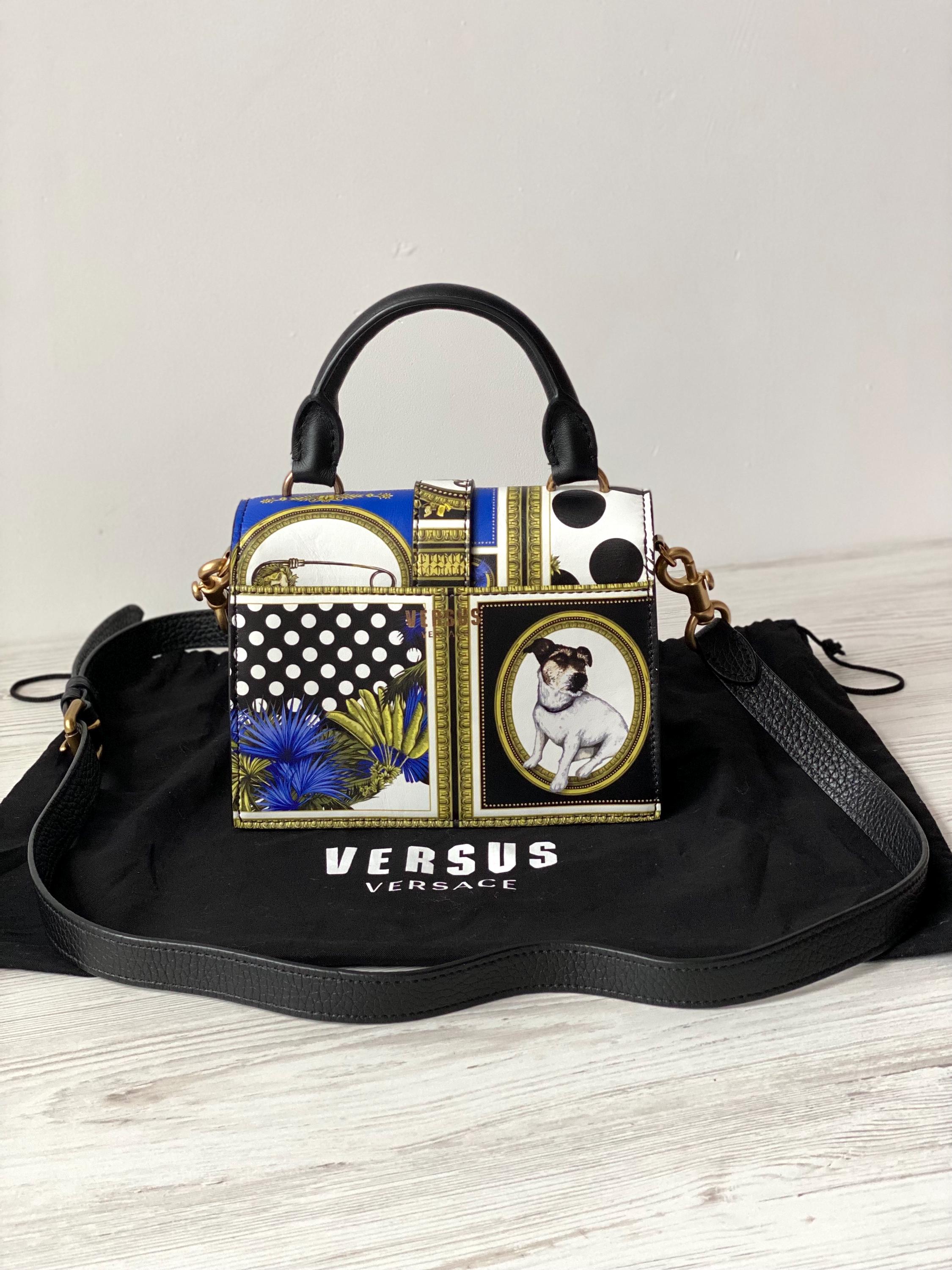 Gianni Versace Versus Heritage Border Print Iconic Buckle Satchel Mini ...