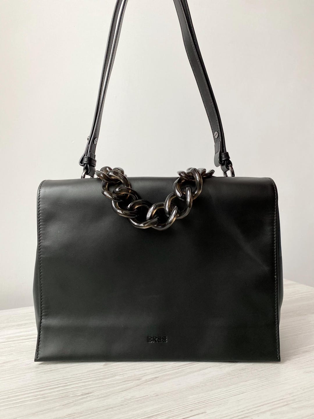 BREE Woman Bag Soft Genuine Leather Handbag Shoulder Crossbody Black ...