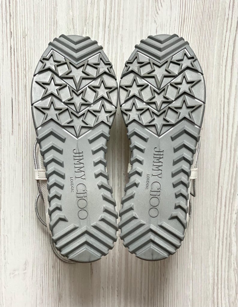 Jimmy Choo London Andrea White Mesh Elastic Lace Sneakers Genuine ...