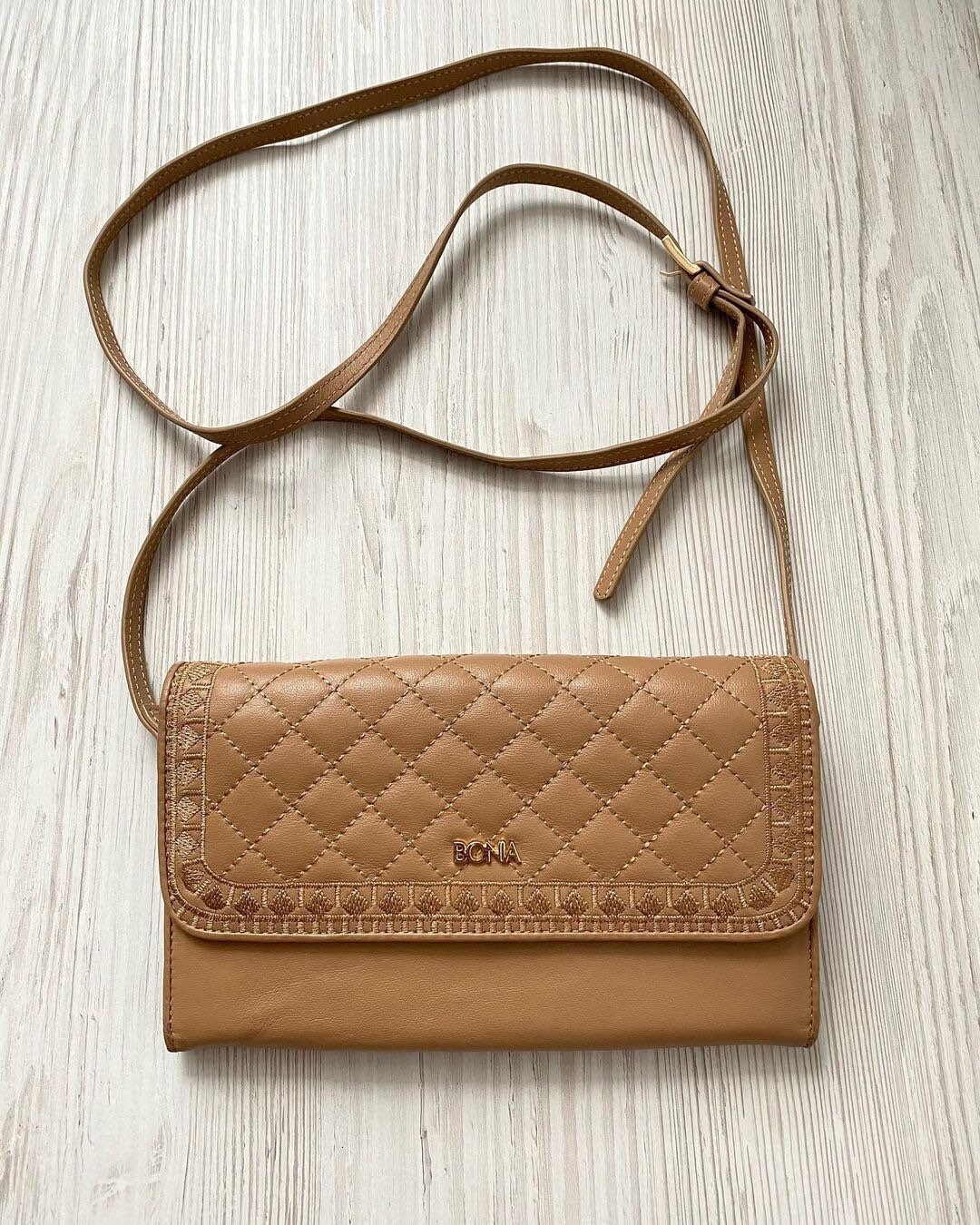 BONIA Small Crossbody Luxury Bag Genuine Leather Beige Color Mini ...